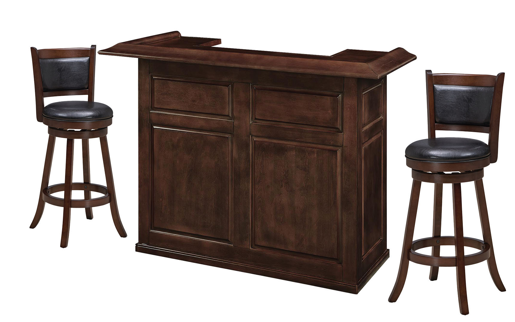 RAM Game Room 60" English Tutor Dry Bar Ser With Two Stools By RAM Game ...