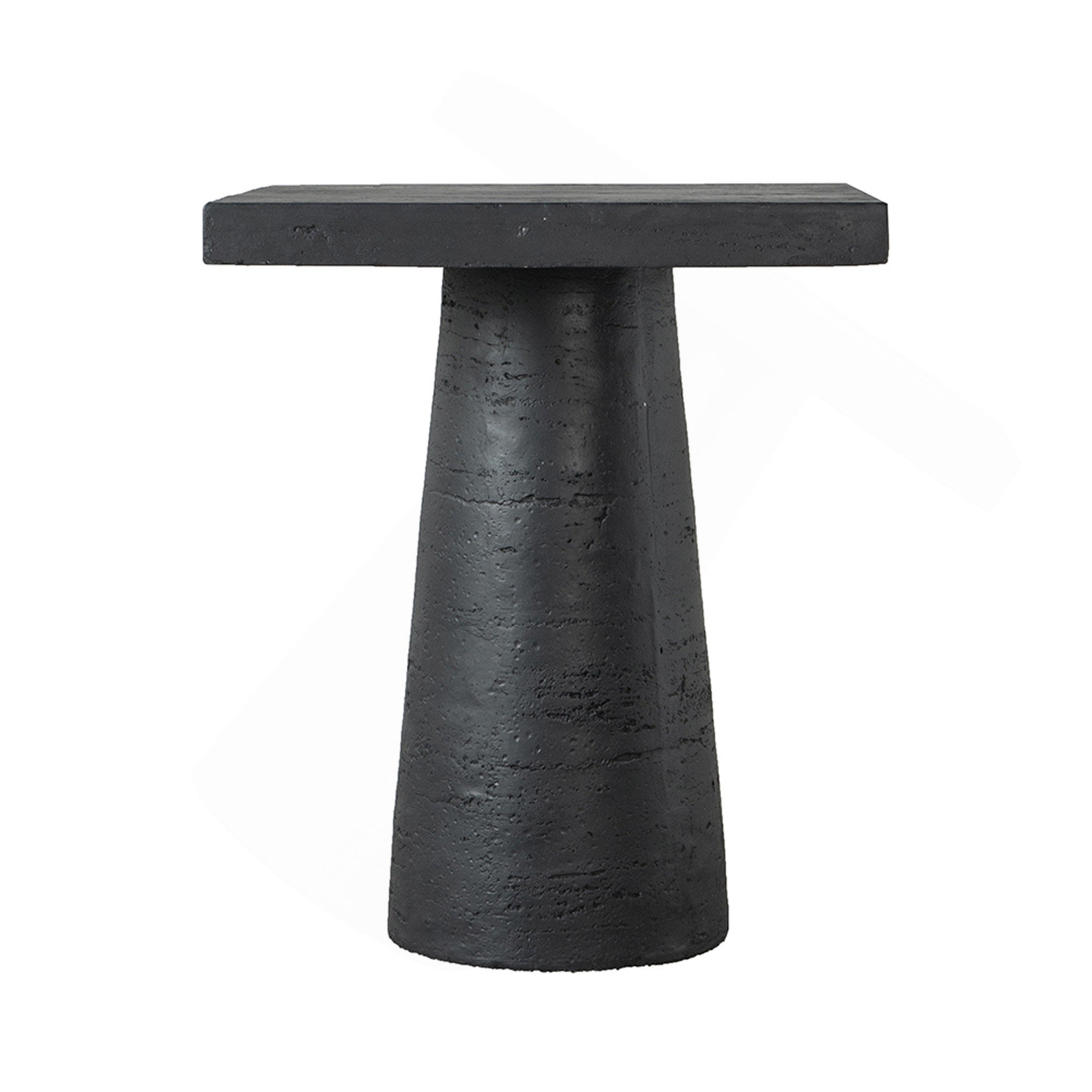 Hokku Designs Black Square Side Table With Pedestal Base | Wayfair