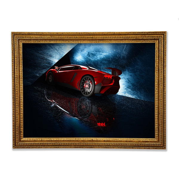 Bright Star Red Supercar Stanced - Single Picture Frame Print | Wayfair ...