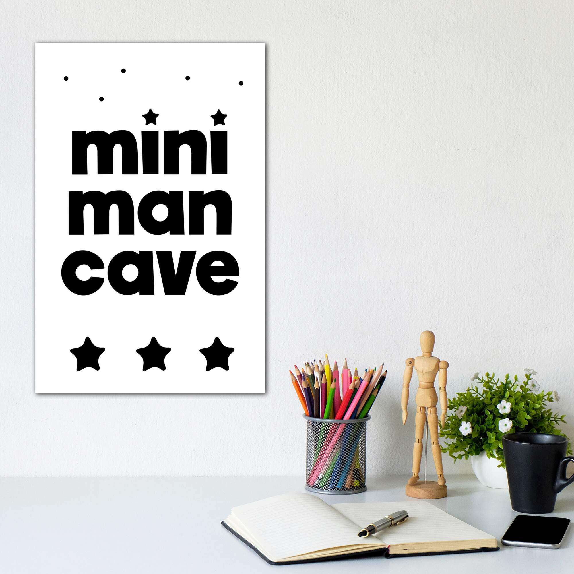 East Urban Home Mini Man Cave - Textual Art Print | Wayfair
