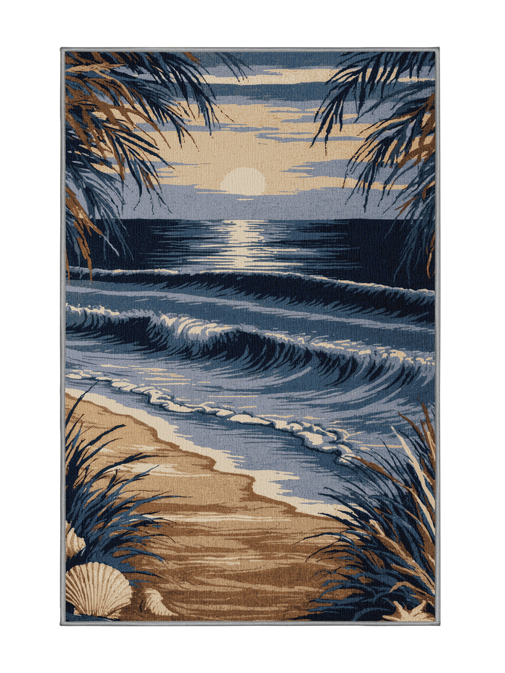 Hokku Designs Washable Twilight Shore Coastal Area Rug | Wayfair
