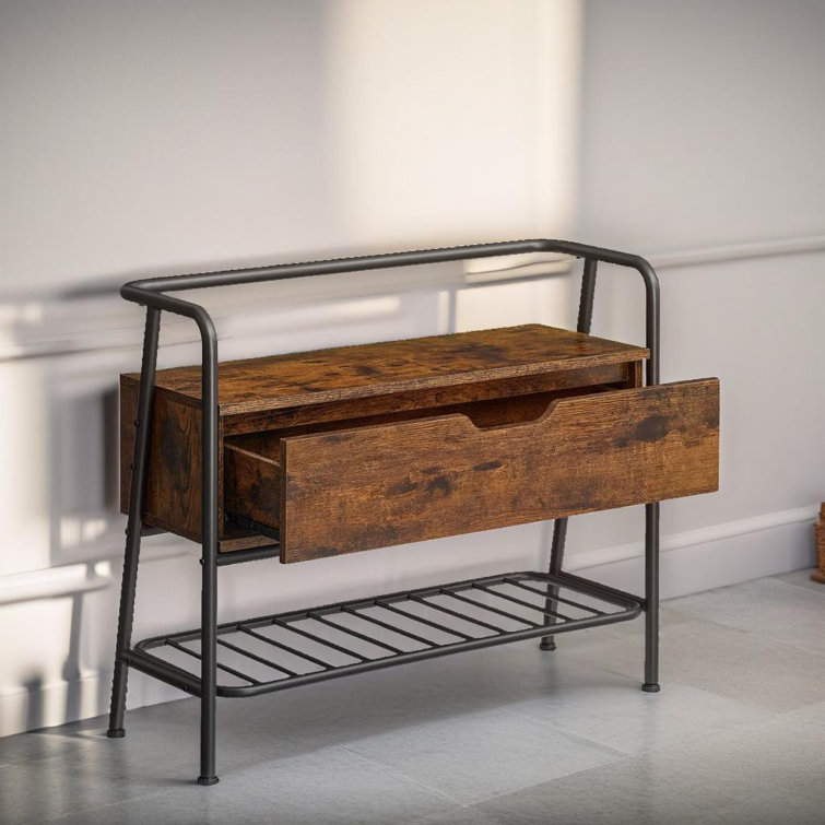 Borough Wharf Industrial Shoe Storage Bench With Seat and Hidden ...