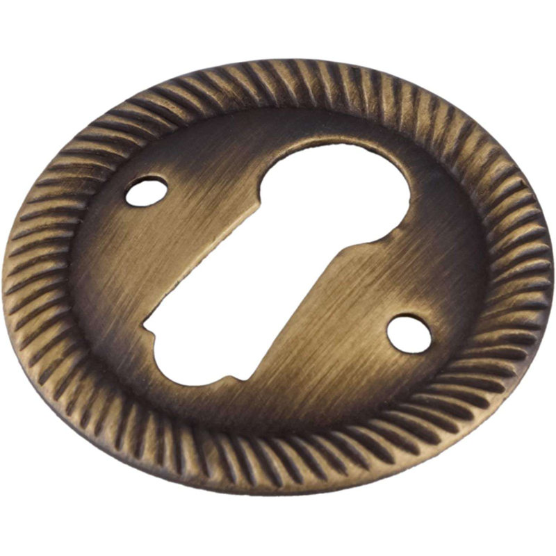 UNIQANTIQ HARDWARE SUPPLY Rope Pattern Aged Brass Keyhole Cover | Wayfair