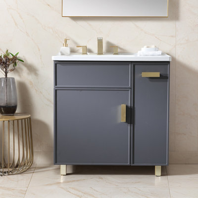 George Oliver 32" Bathroom Vanity Cabinet, Modern Single Bathroom ...