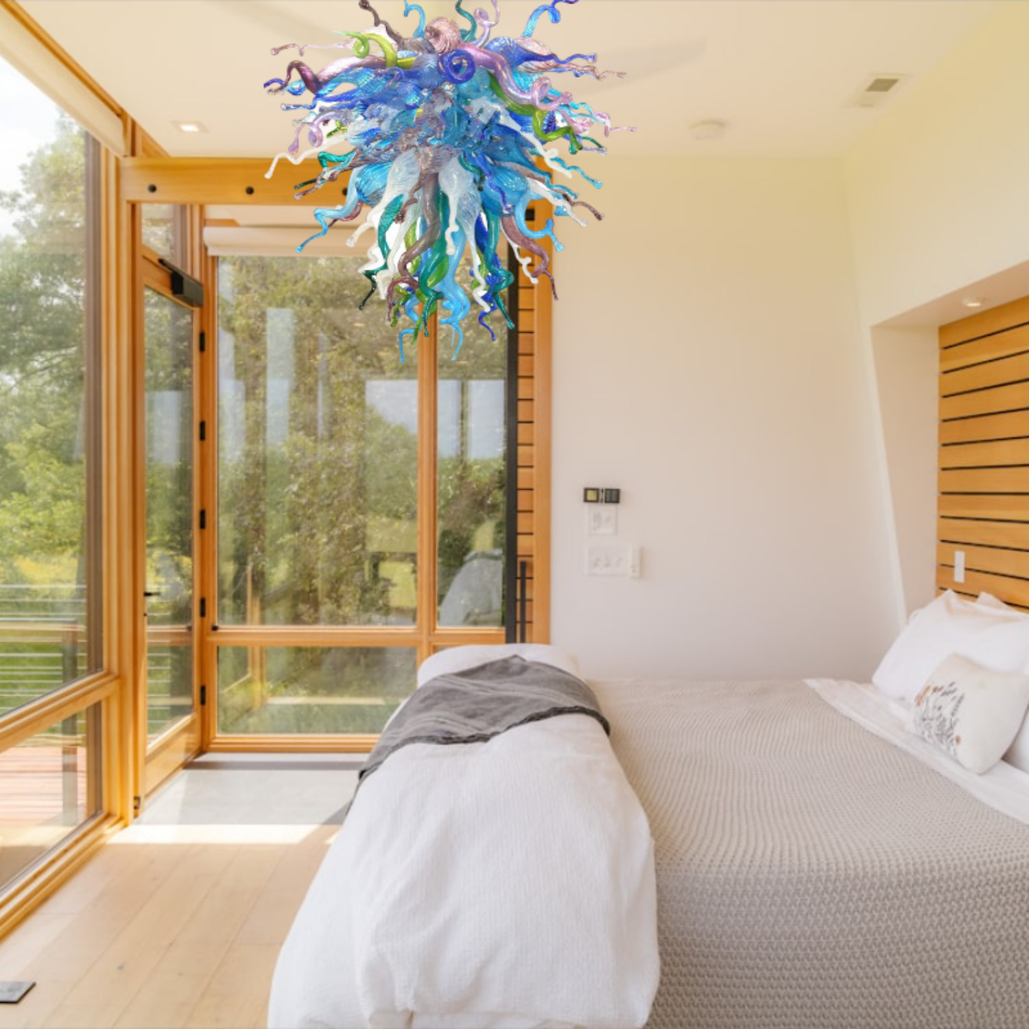 Ivy Bronx glass Led Geometric Chandelier | Wayfair