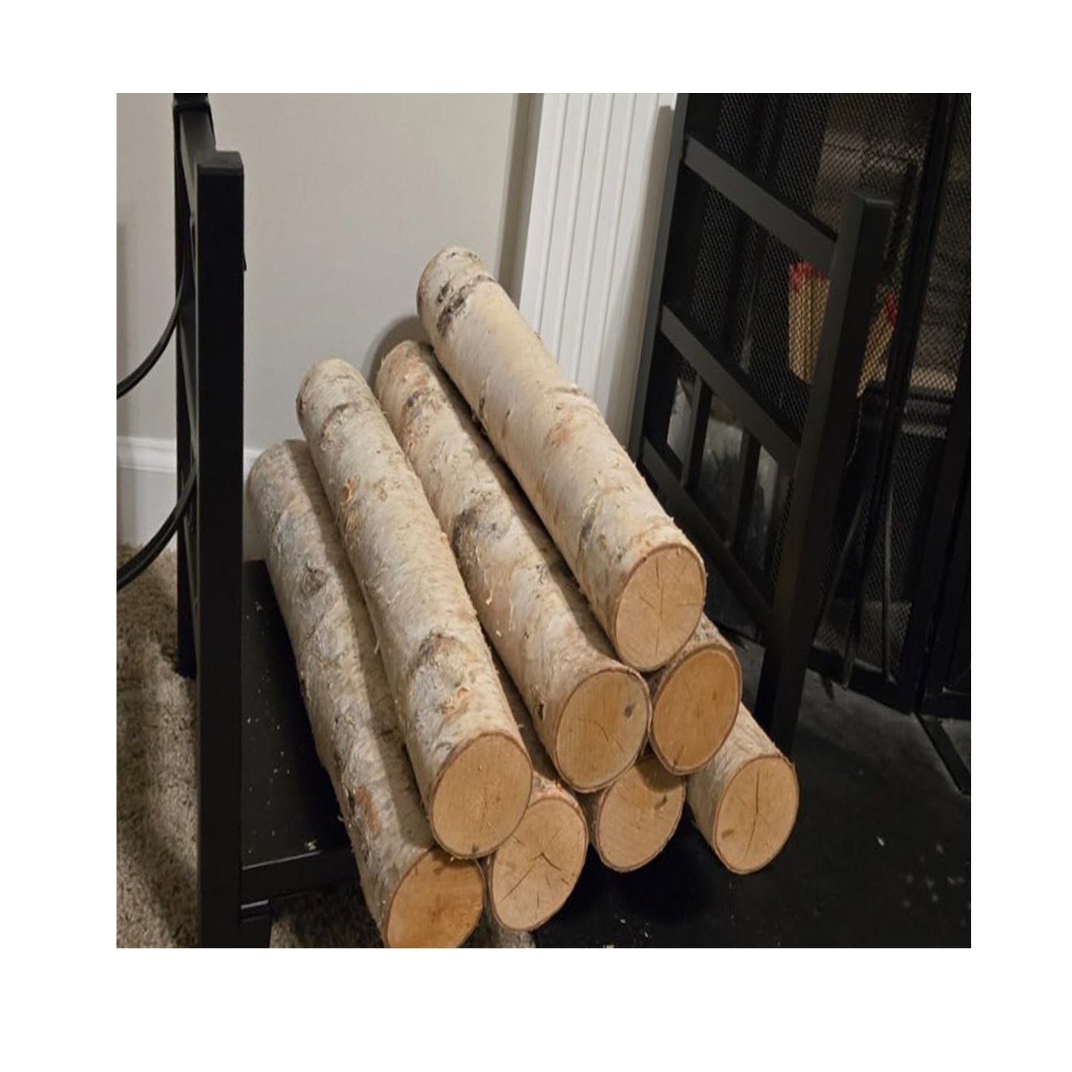 SIPIROT 8 Pack Birch Logs Birch Wood for Fake Fireplace Decor Fireplace ...