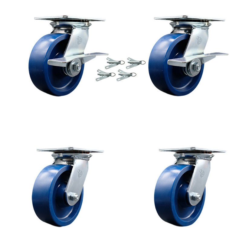 Service Caster 4 Piece Solid Poly Caster Set | Wayfair