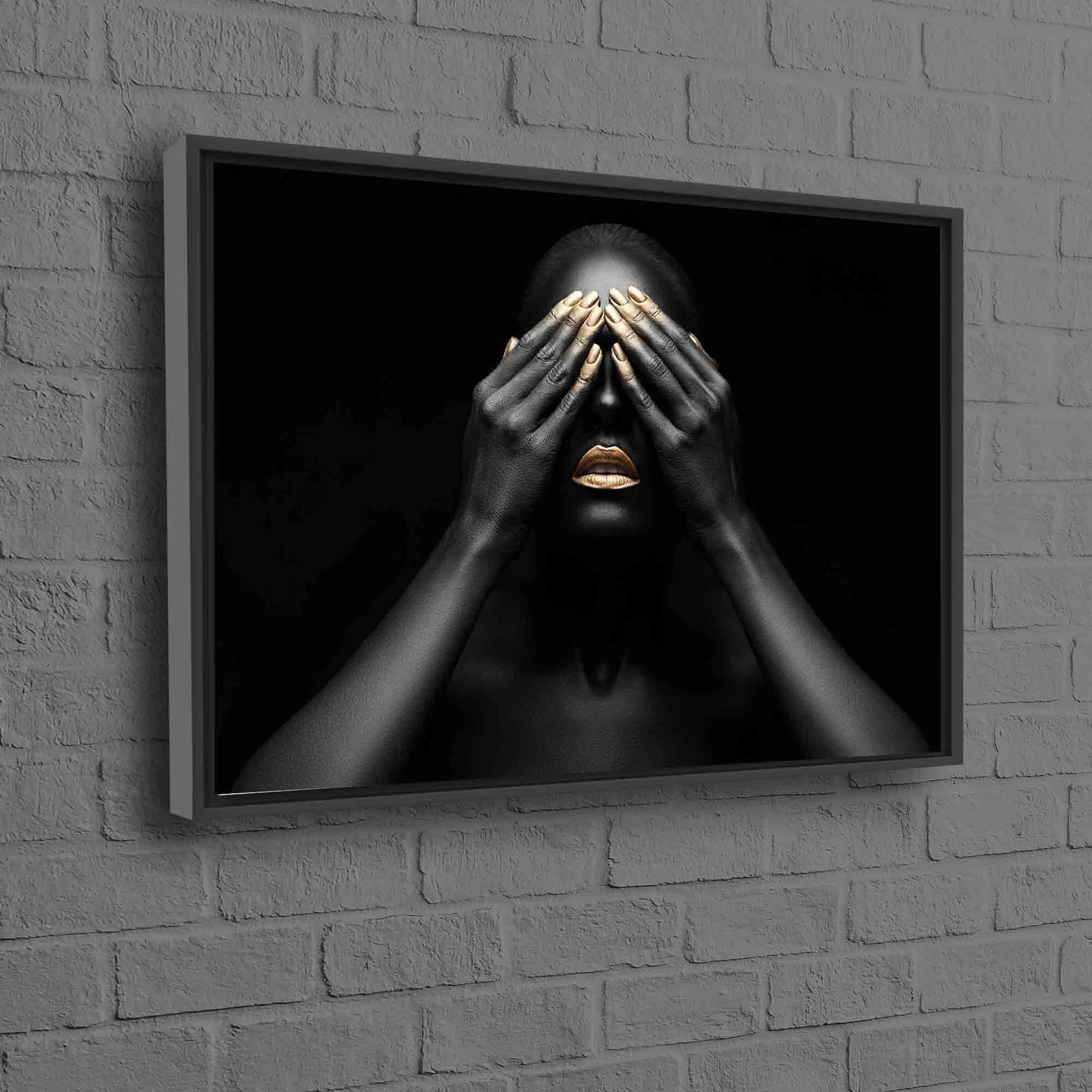 Dakota Fields Gold-Infused African Woman with Bold Makeup Printed on ...