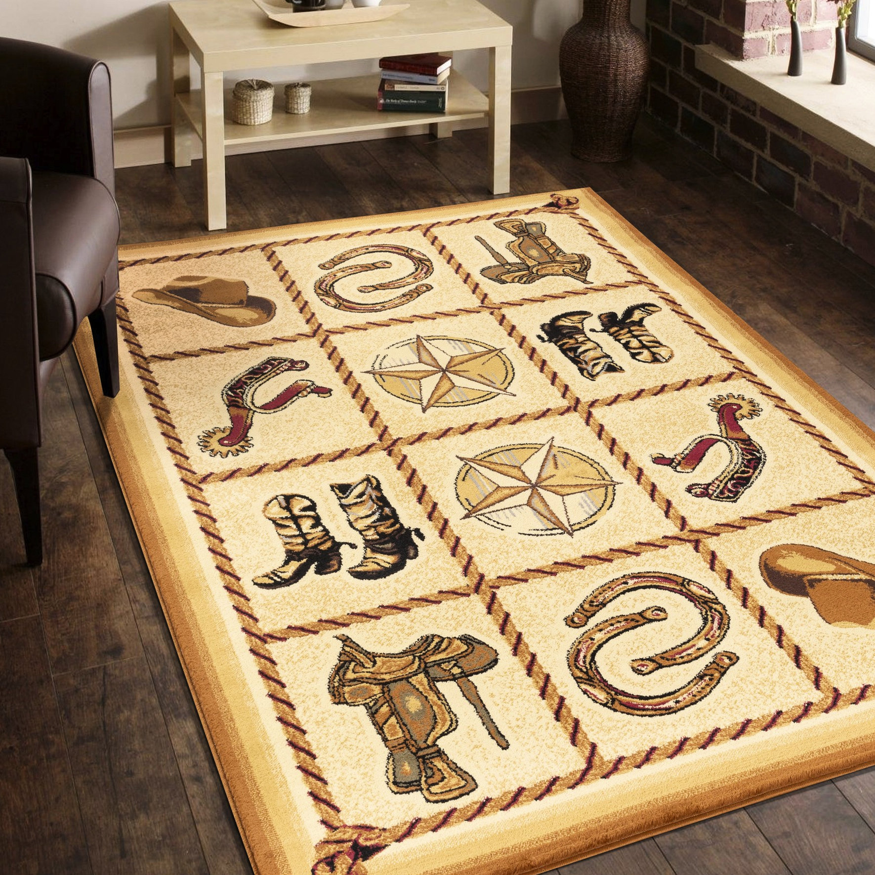 Union Rustic Beige Area Rug, Stain , Long-lasting For Busy Areas, & Pet ...