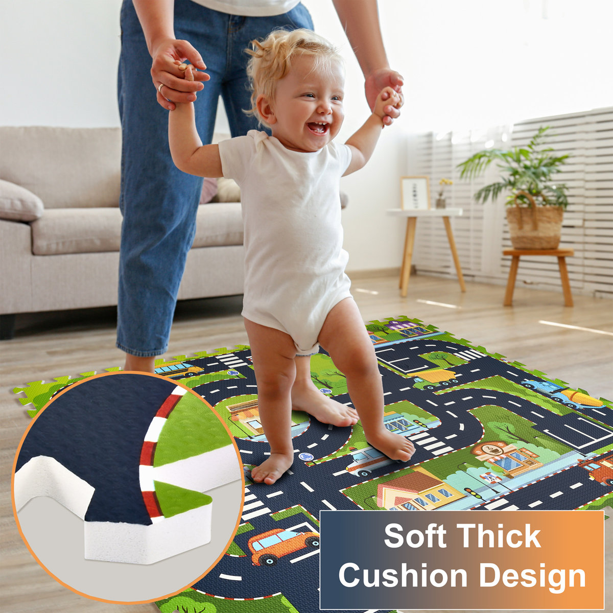 Sorbus Foam Playmat for Kids - Traffic Play Mat for Babies (12 Tiles ...