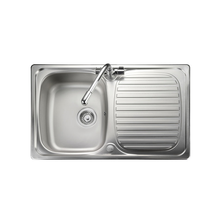 Leisure Sinks & Taps Linear 800 x 508mm stainless steel inset sink with ...