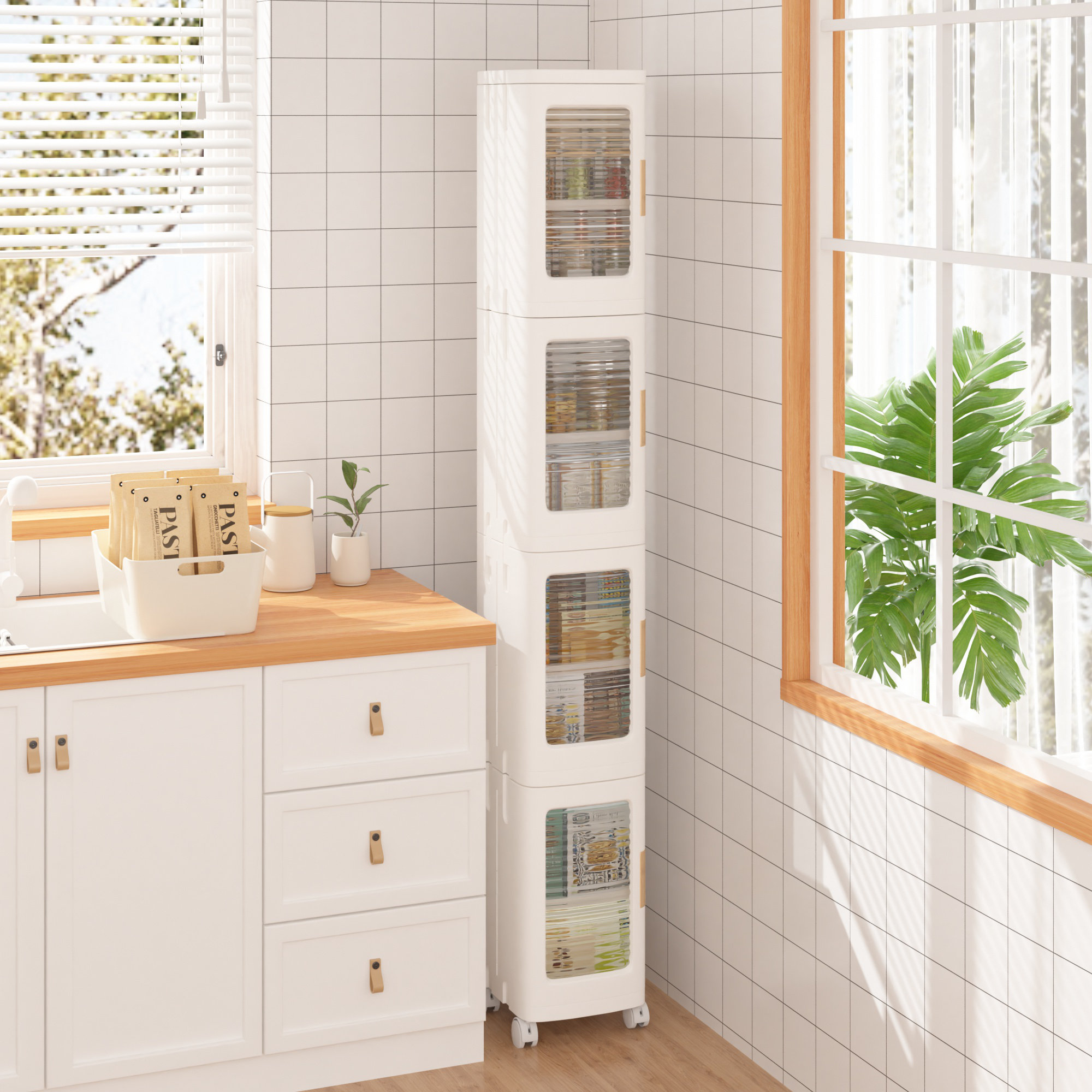 Rebrilliant Aarn 4 Tier Folding Stackable Storage Box, Stackable ...