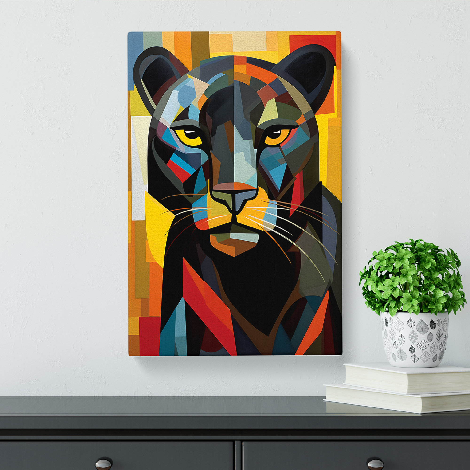 17 Stories Panther Cubism Art - Print | Wayfair.co.uk