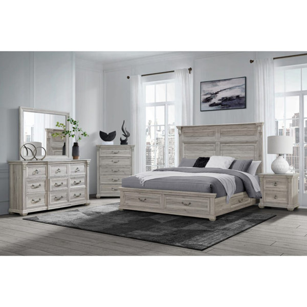 Rosalind Wheeler Tatum Queen 5pc Natural Storage Bedroom Set | Wayfair