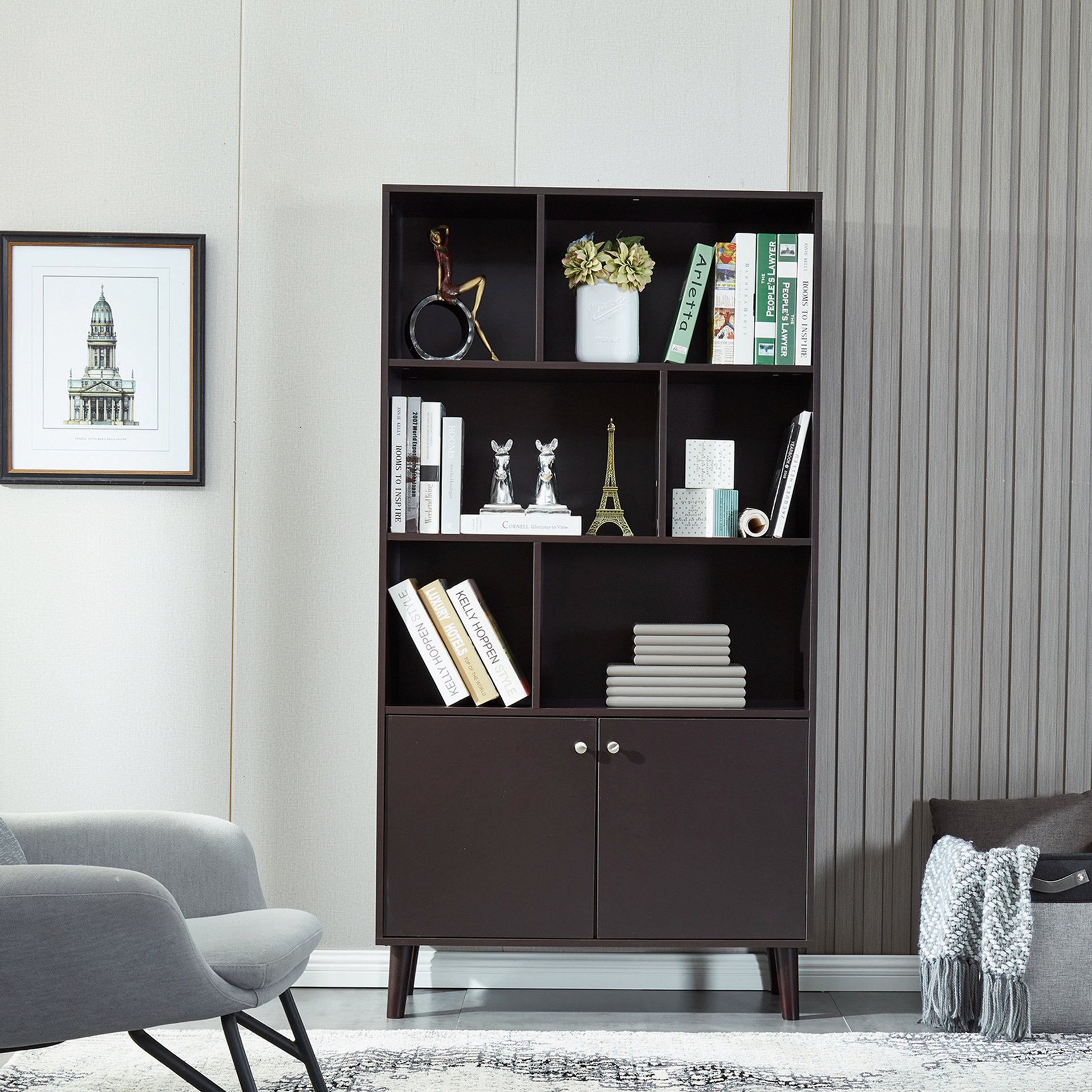 Corrigan Studio Bookcase, Bookshelf with Doors | Wayfair