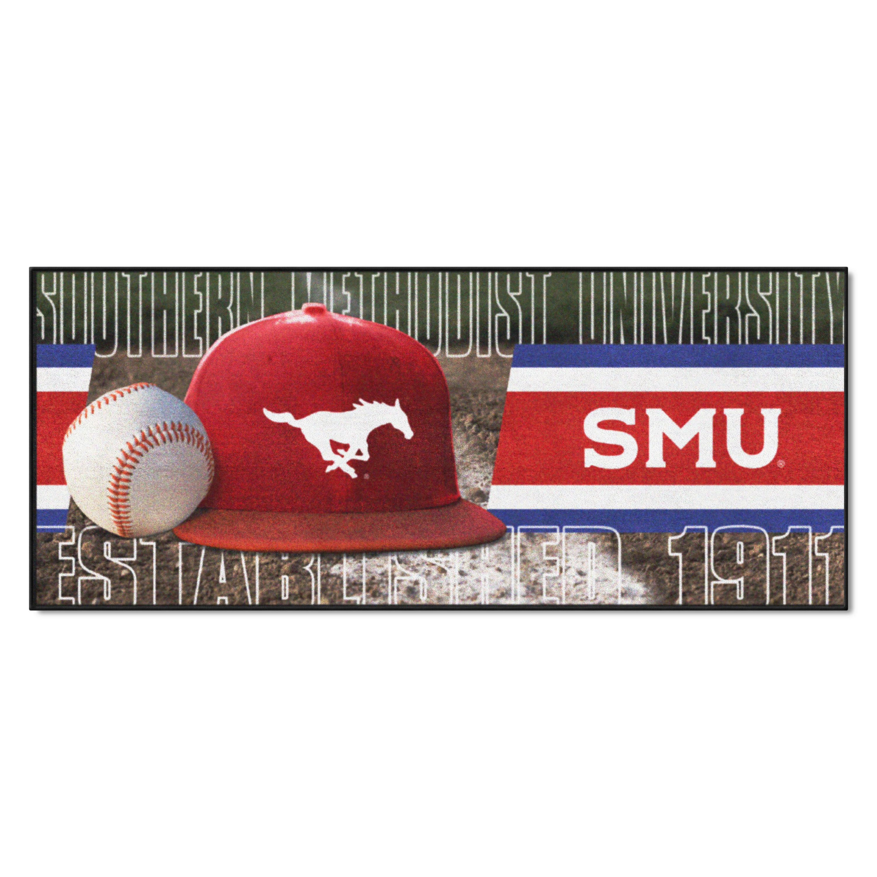 FANMATS SMU_SMU Mustangs Baseball Runner Rug - 30In. X 72In. | Wayfair
