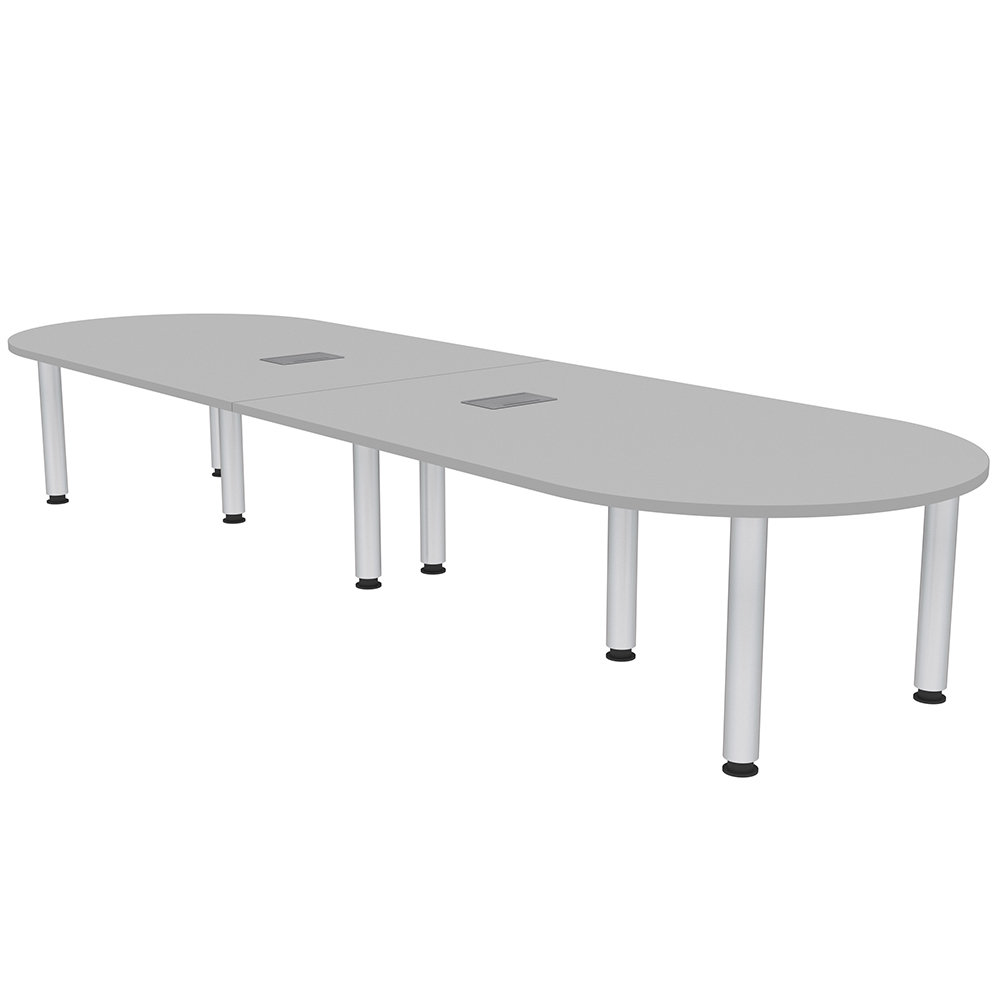 Inbox Zero 12Ft Racetrack Conference Table w Post Legs Power and Data ...