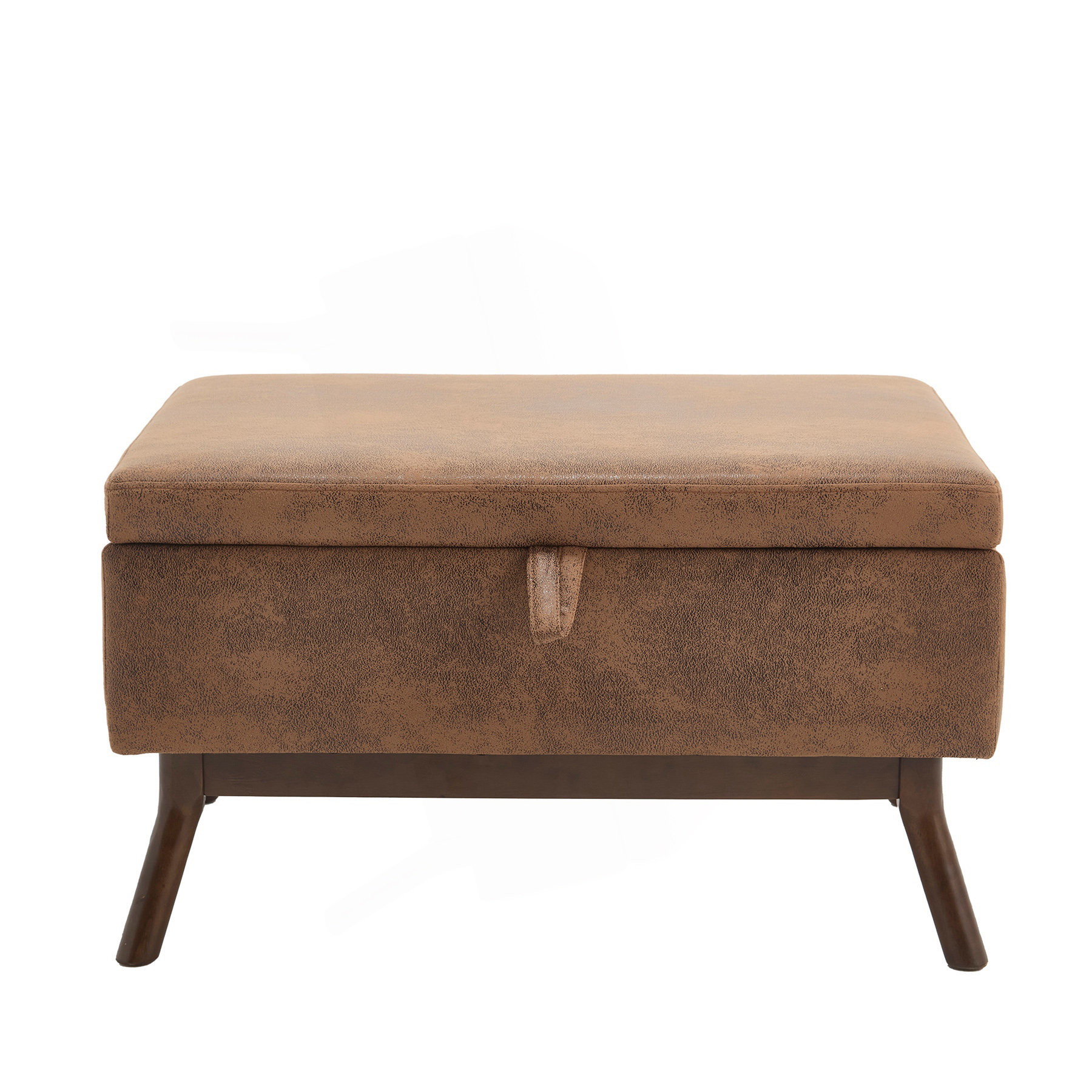 George Oliver Mid-Century Modern Square Coffee Table, Storage Bench ...