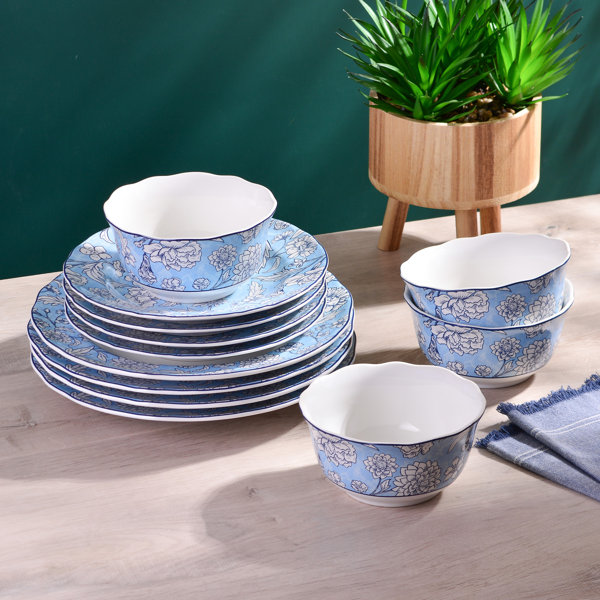 222 Fifth Cleremont Light Blue 12 Pc Dinnerware Set & Reviews - Wayfair ...