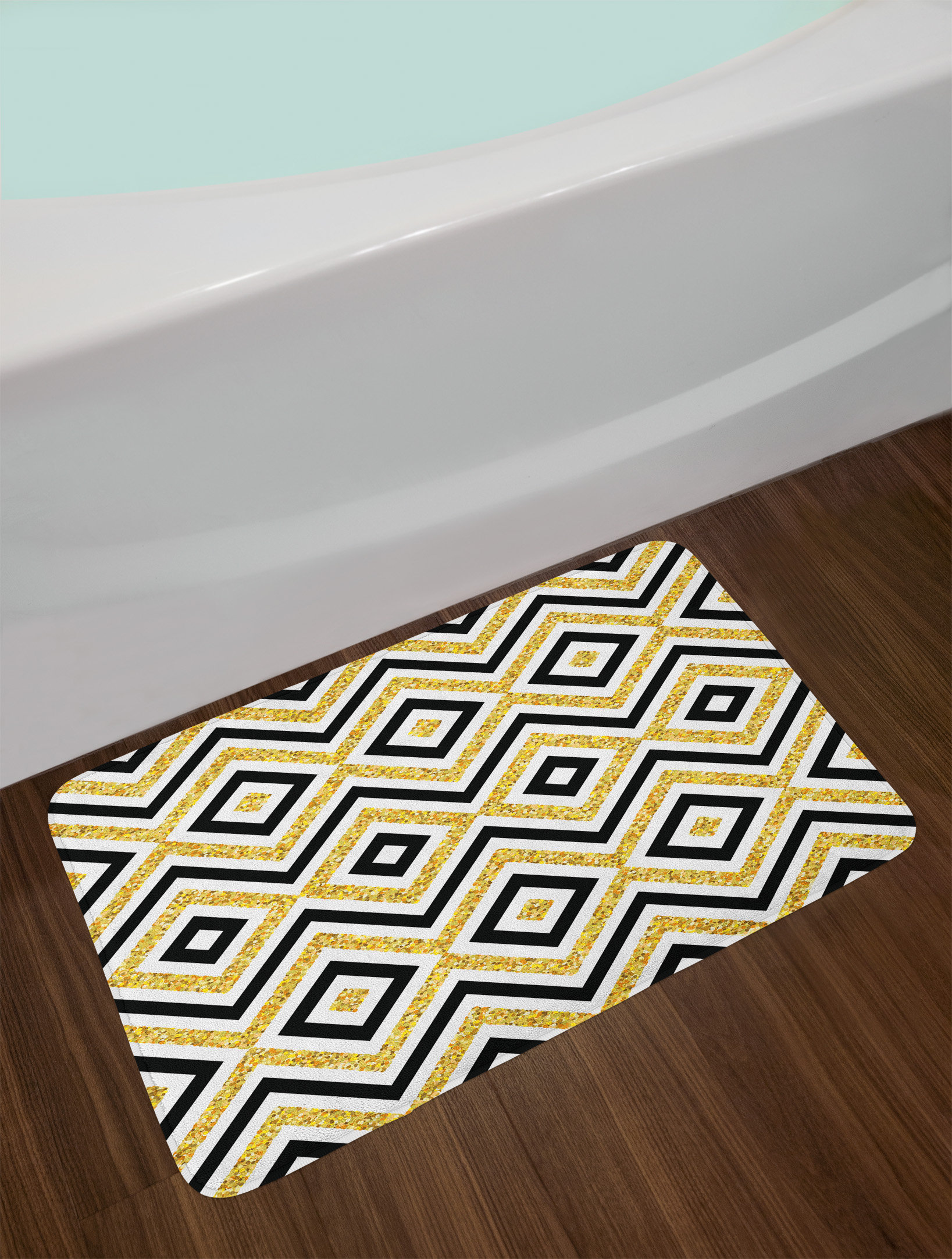East Urban Home Ethnic Geometric Bath Rug | Wayfair