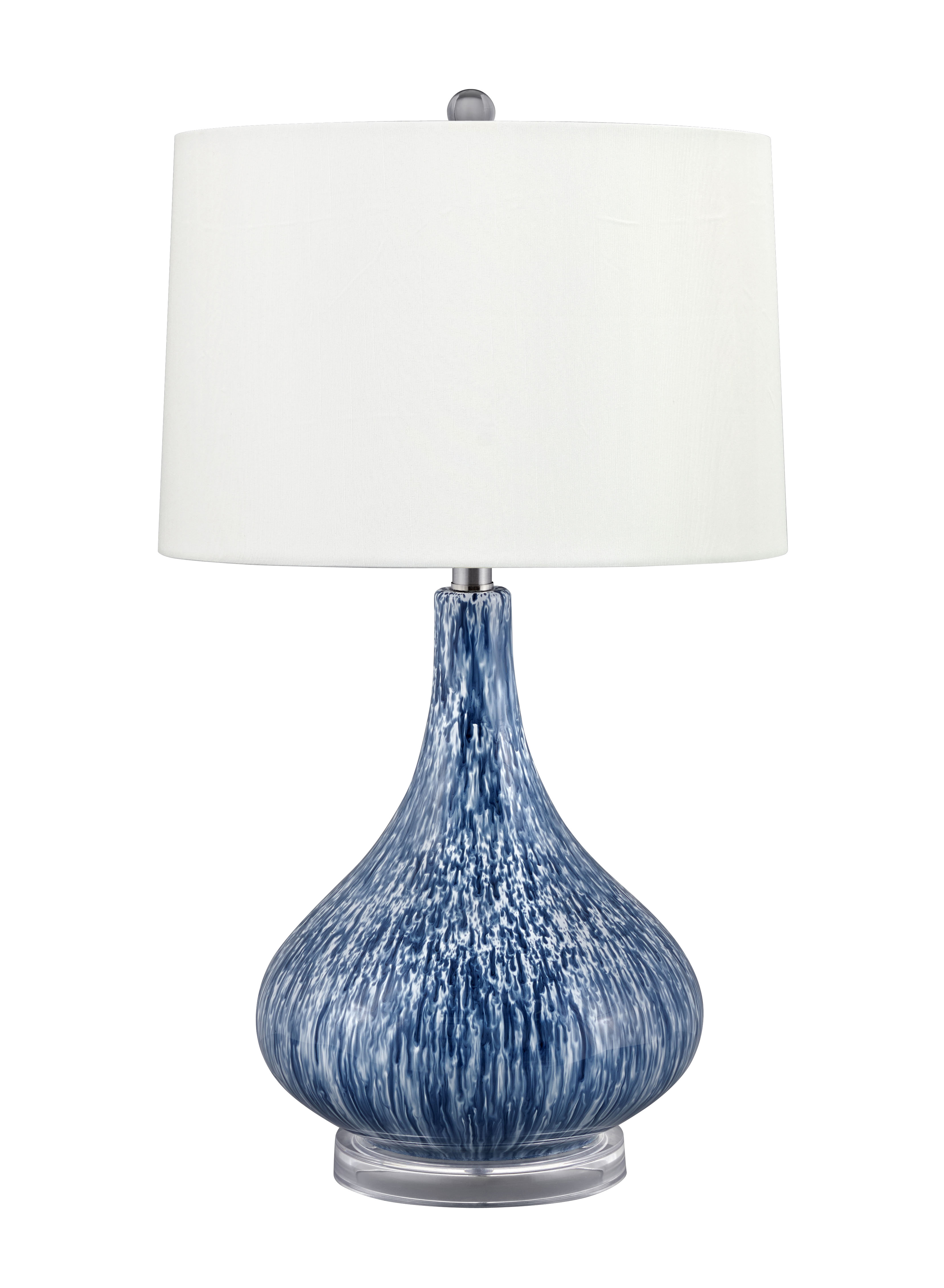 Medallion Lighting Atrani 28 in. Dappled Blue and White Table Lamp ...