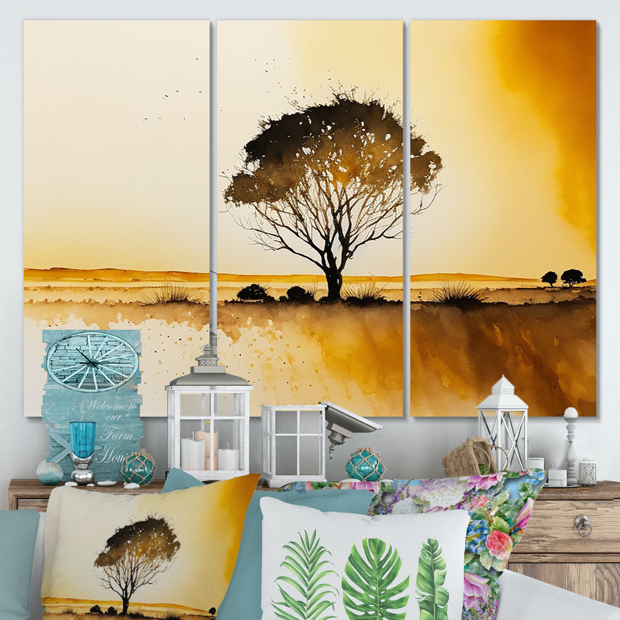 Red Barrel Studio® Golden Hour Tree In The Countryside IV Golden Hour ...