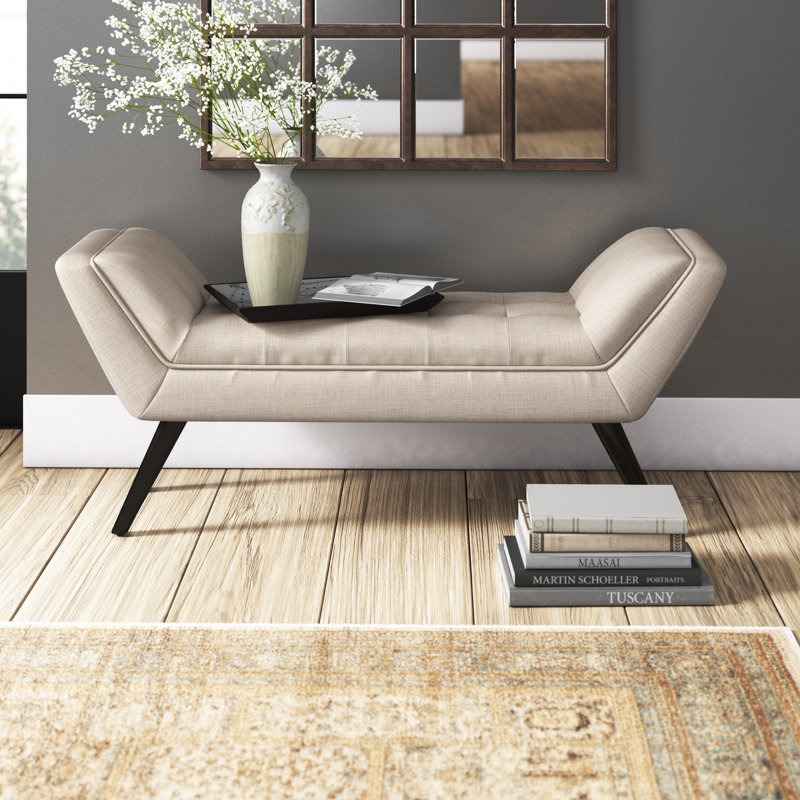 Greyleigh™ Aitkin Mid-Century Modern Retro Linen Bench | Wayfair