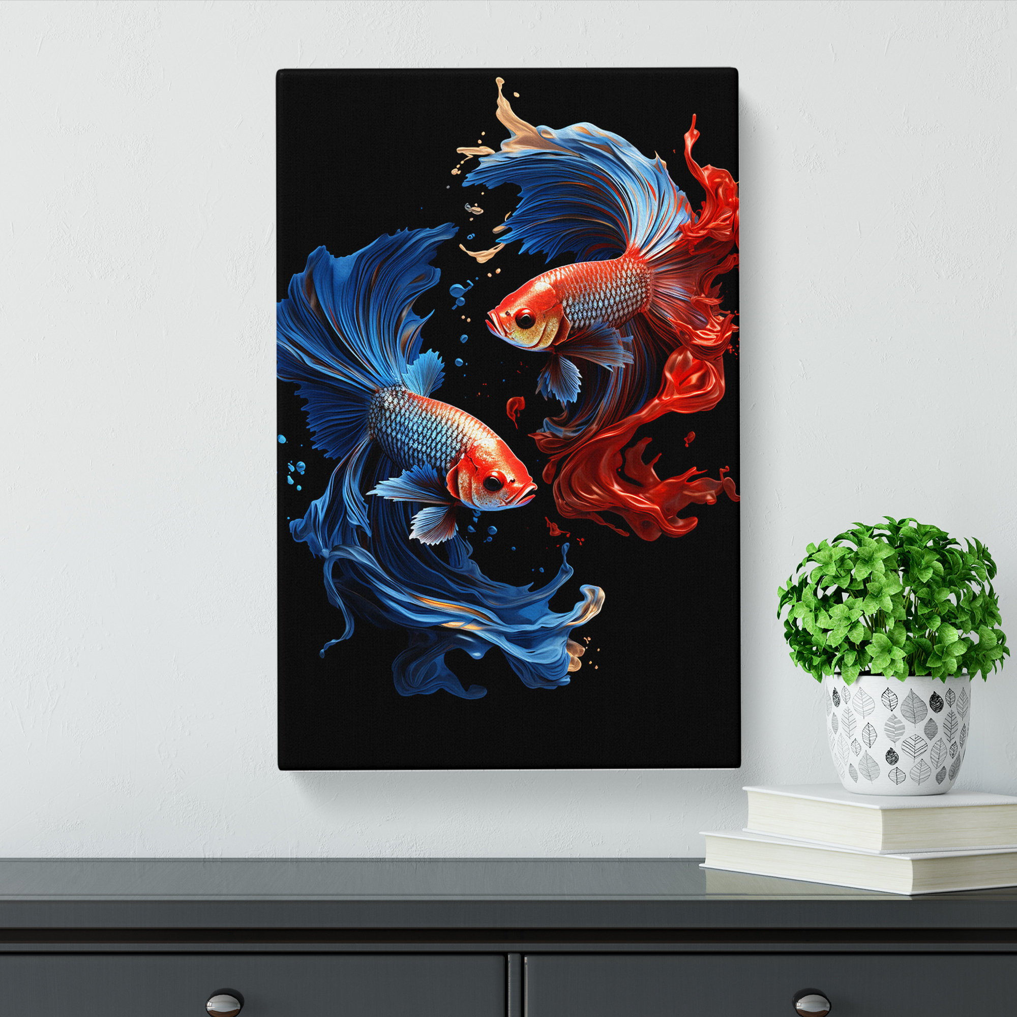 House of Hampton Siamese Fighting Fish Gothic Art No.3 | Wayfair.co.uk