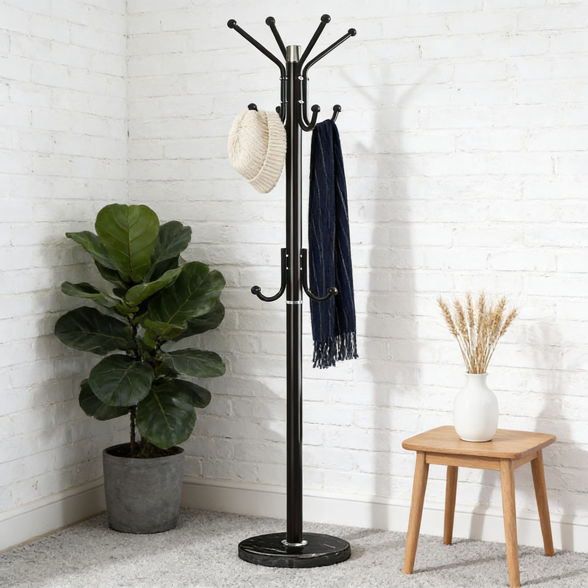 Latitude Run® Modern Freestanding Coat Rack With Marble Base And Sturdy ...
