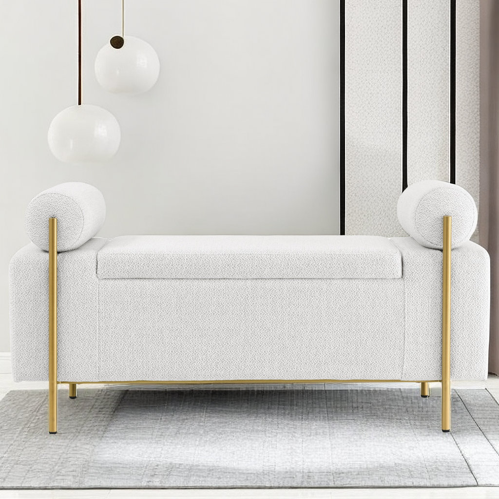 Mercer41 Ranzy Flip Top Storage Bench with Cylindrical Arms & Reviews ...