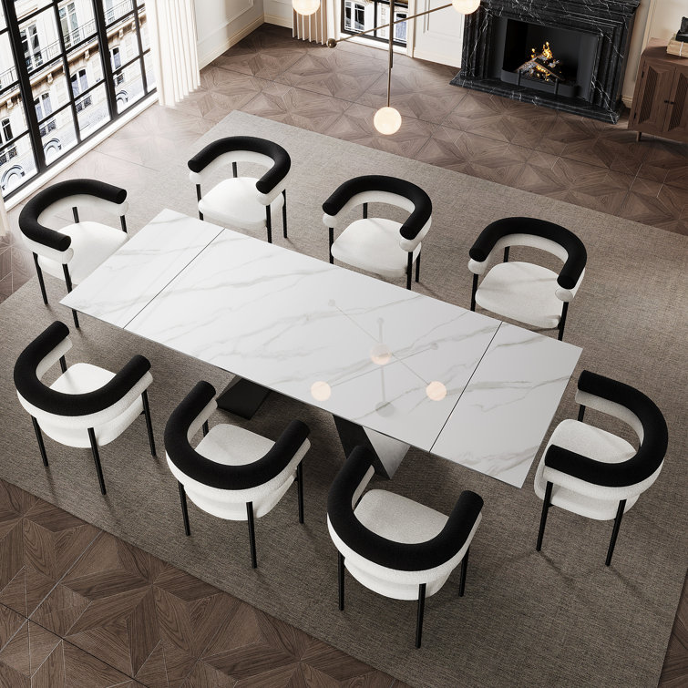 Orren Ellis Doinita 9 - Piece 110.23'' Extendable Sintered Stone Dining ...