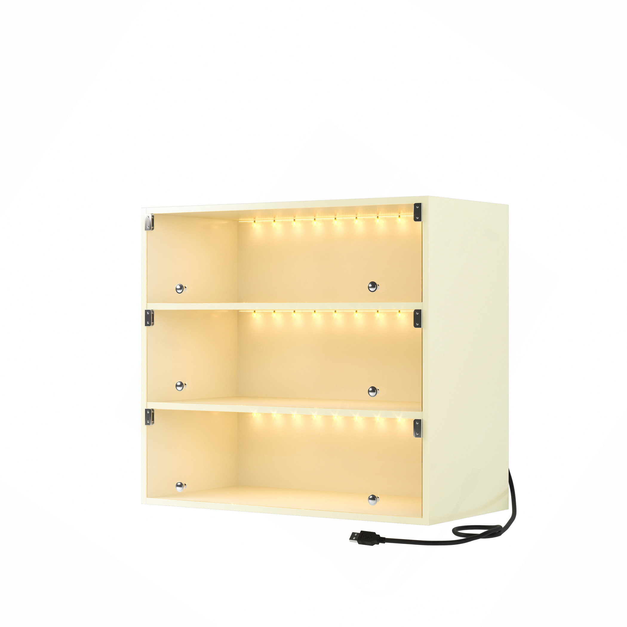 Ivy Bronx Shoe Storage, Red LED Light Shoe Box Three Layers With Glass ...