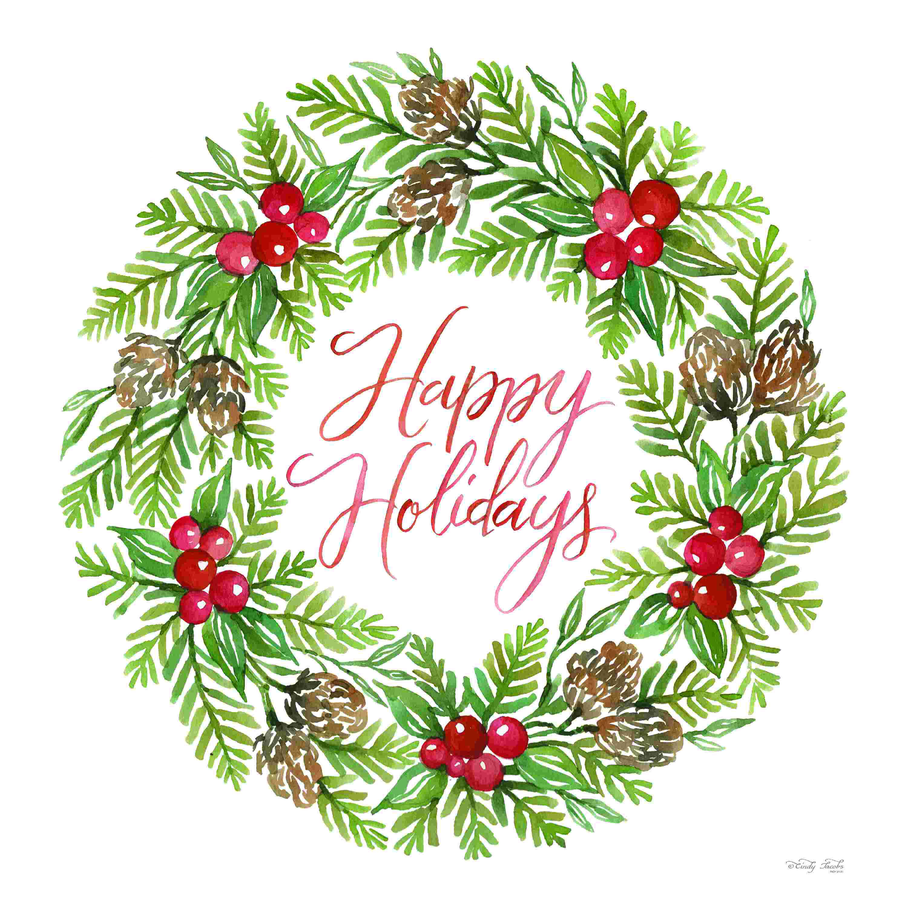 The Holiday Aisle® 2884668 Happy Holidays Wreath | Wayfair