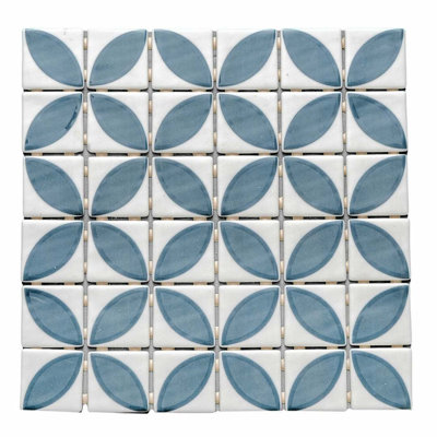 Long Island Mosaics & Tile Eterna Lily 2" x 2" Glass Mosaic Floor and ...