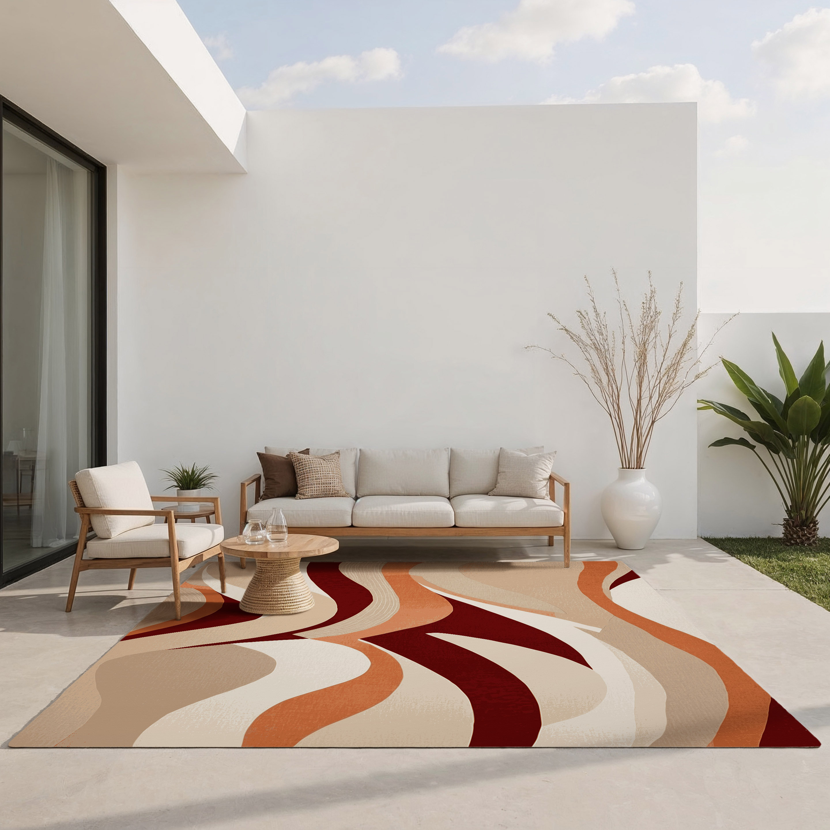 Wrought Studio™ Soft Terrain Indoor And Outdoor Area Rug | Wayfair