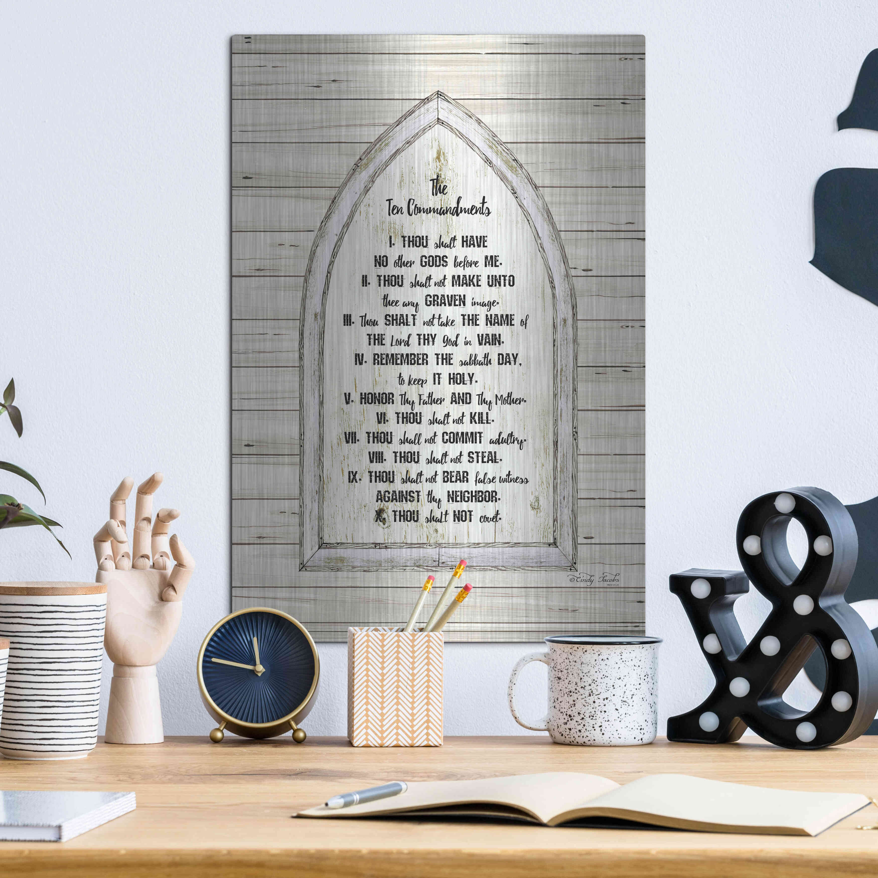 Trinx 'Ten Commandments' by Cindy Jacobs, Metal Wall Art | Wayfair