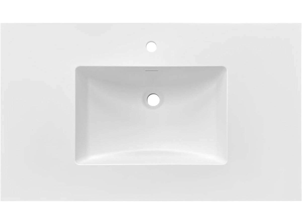 Vanity Atelier 37"Wx22"D Solid Surface Resin Vanity Top with Sink ...