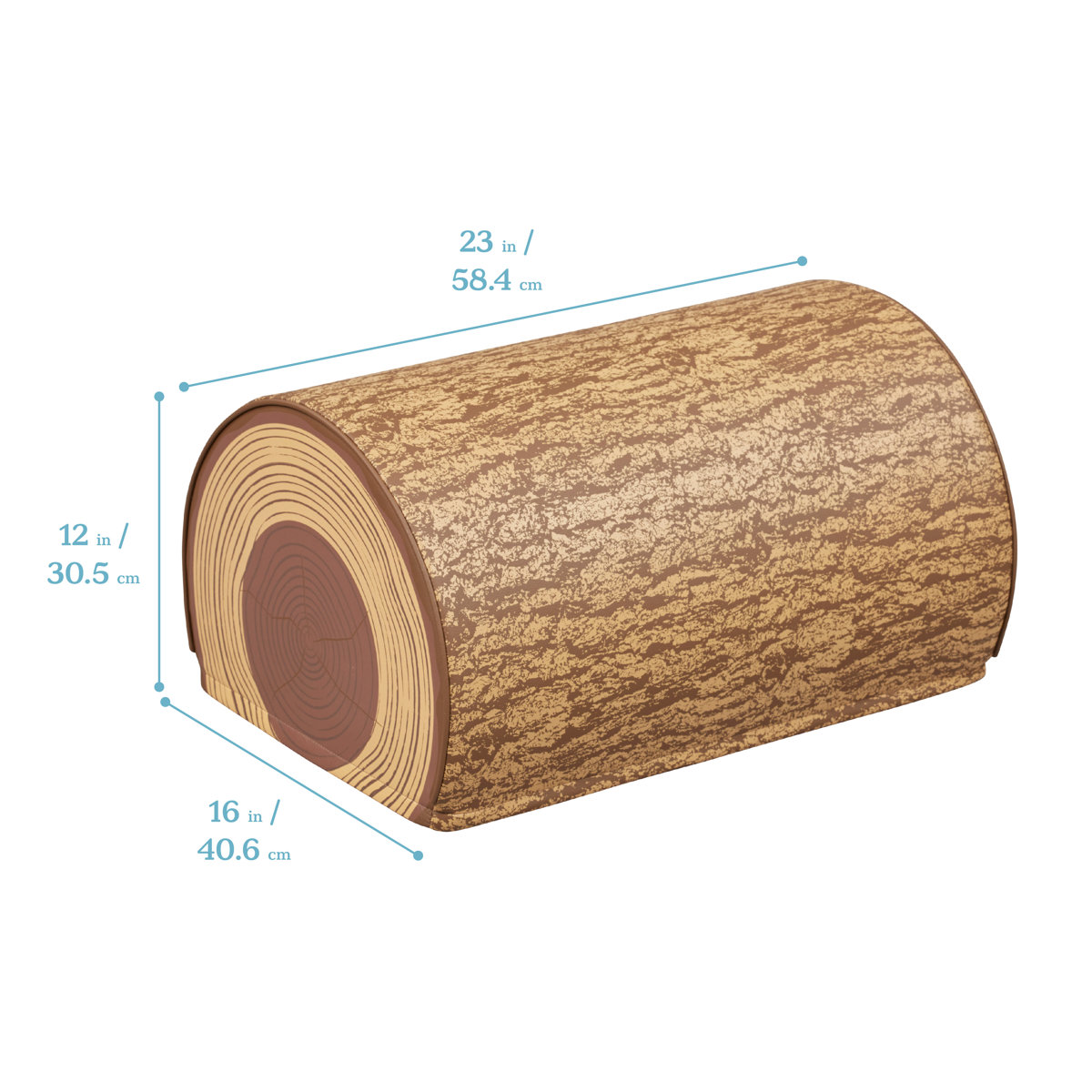 ECR4Kids SoftZone Tree Log Half Seat, 12in, Kids Bench, Chocolate | Wayfair