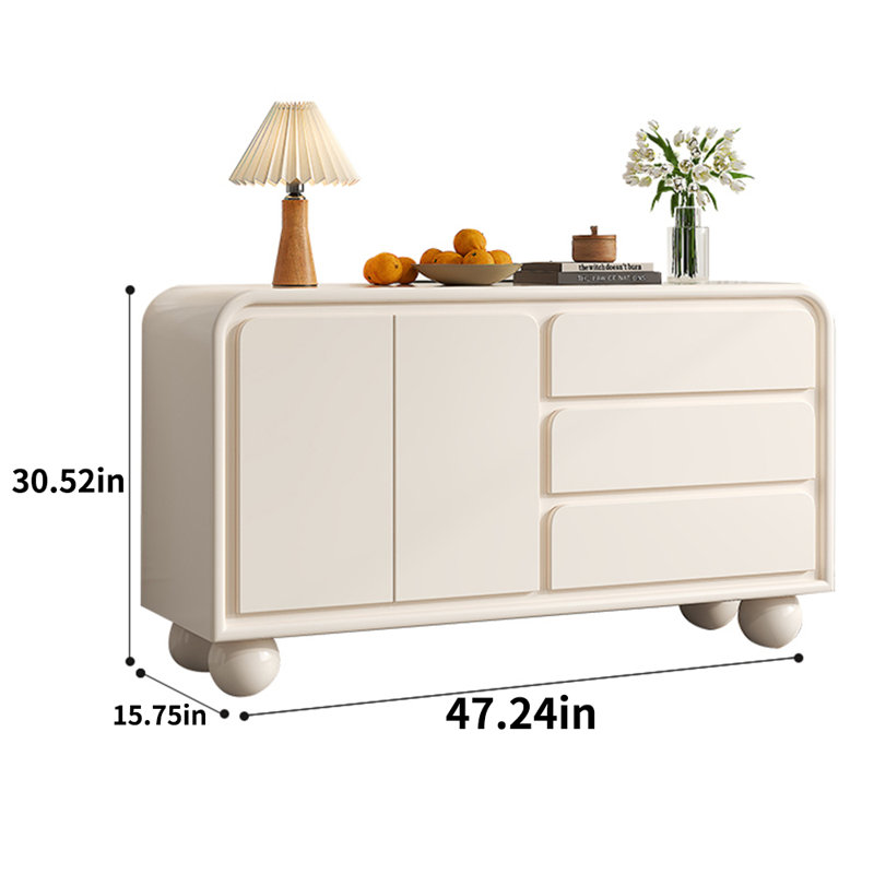 Dream cabinet Cream Solid Wood Simple Locker Against The Wall 47.24 ...