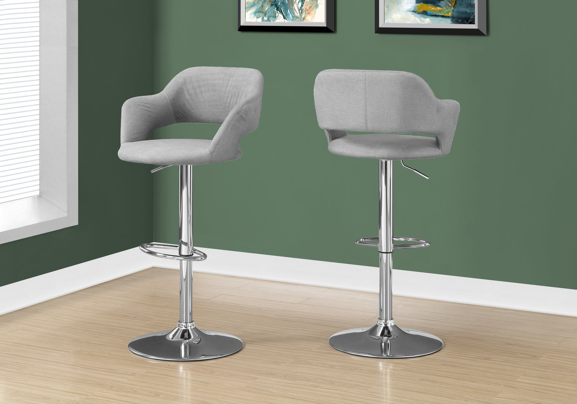 George Oliver Crick Bar Stool, Swivel, Bar Height, Adjustable, Metal ...