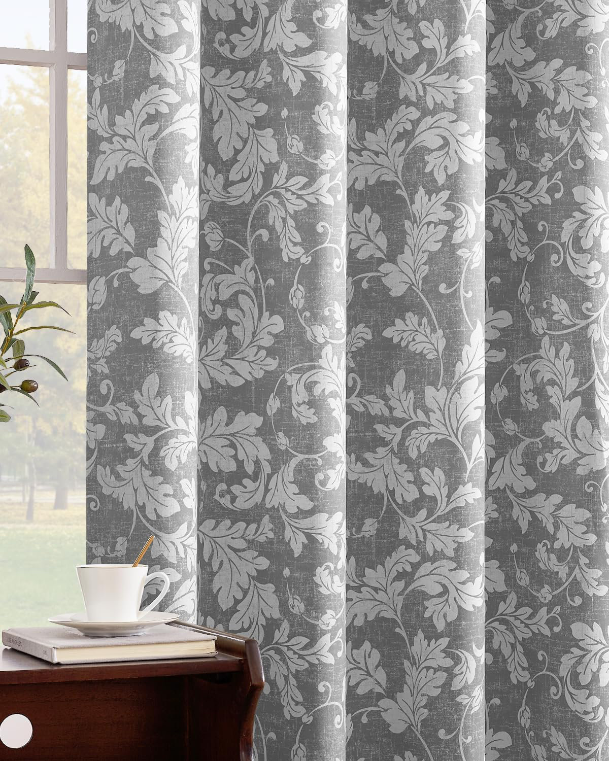 Lark Manor™ Blackout Scroll Leaf Patterned Curtains for Bedroom | Wayfair