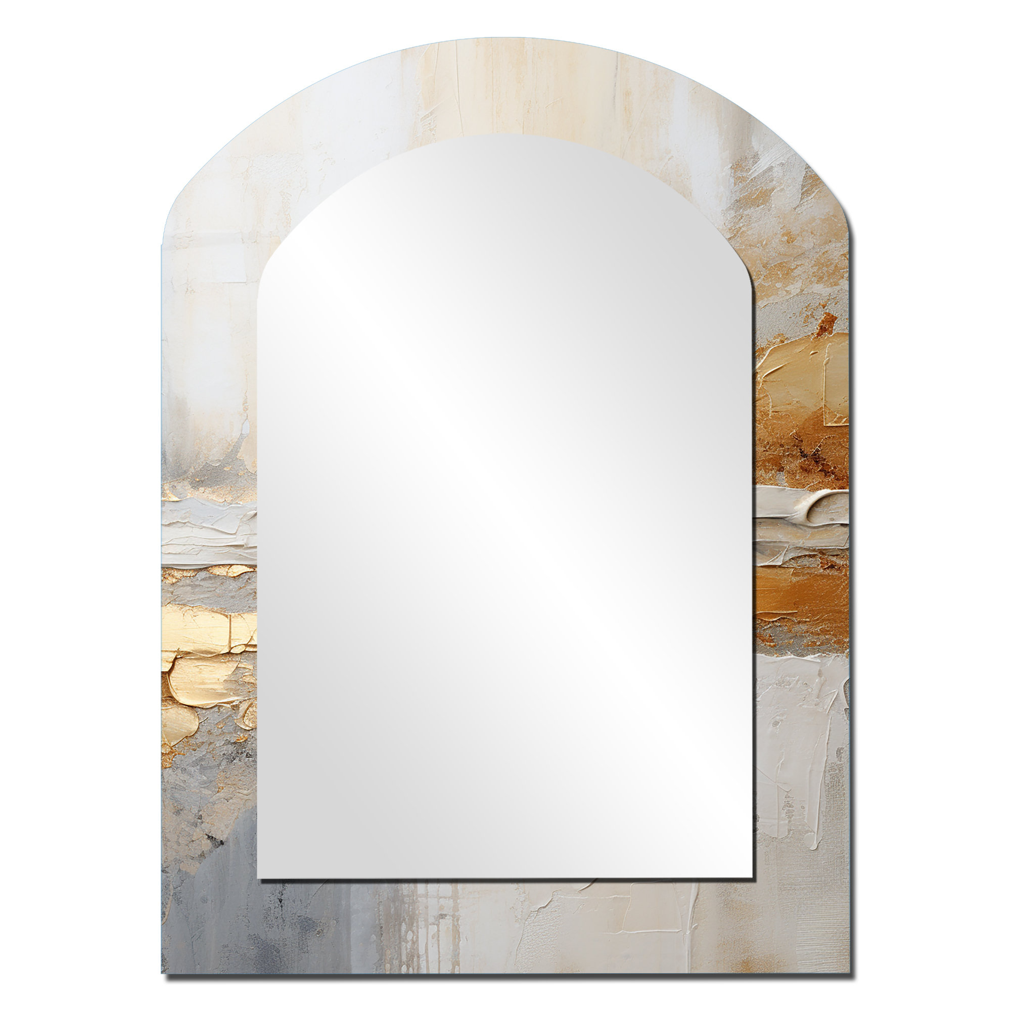 Dovecove Golden And Beige Abstract Fusion I - Beach Arch Decorative ...