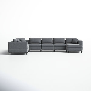 Wade Logan® 8 - Piece Upholstered Sectional & Reviews | Wayfair