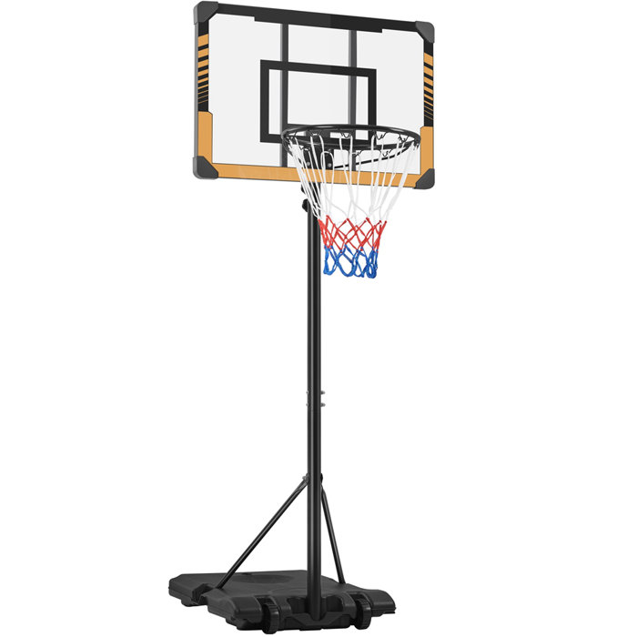Yaheetech Height Adjustable Portable Metal Full-Size Basketball Hoop ...
