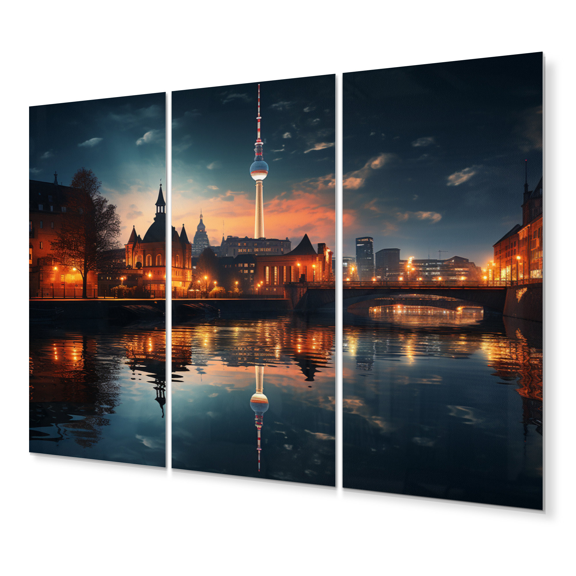 Design Art Berlin Beautiful Cityscape Spot II - Berlin Metal Wall Decor ...