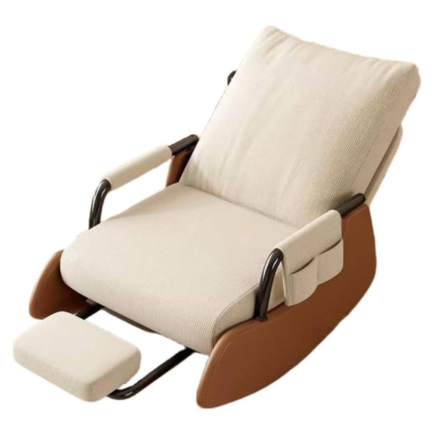 Latitude Run® Foldable Adult Rocking Chair, Corduroy Sofa Armchairs ...