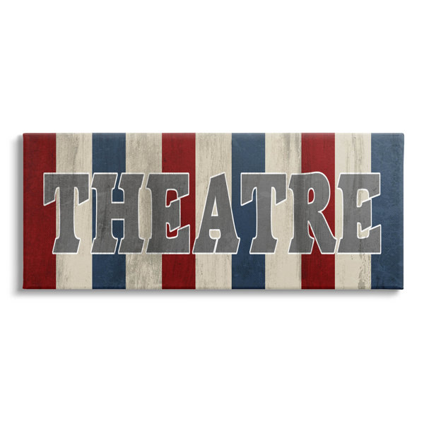 Stupell Industries Rustic Vintage Theatre Sign Canvas Wall Art By Kim ...
