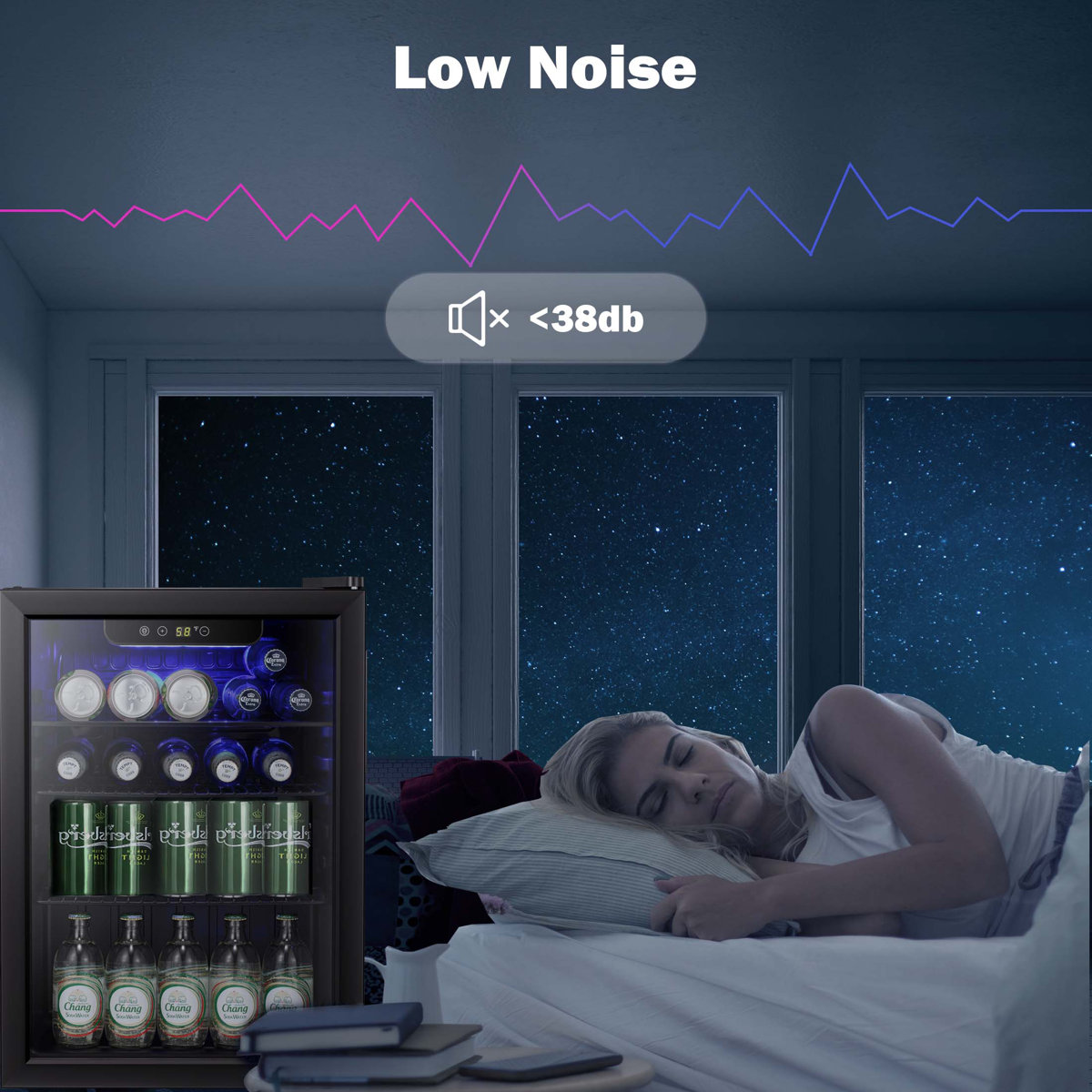 COWSAR 2.4 Cu. ft Mini Beverage Cooler 85 Cans Mini Refrigerator with ...