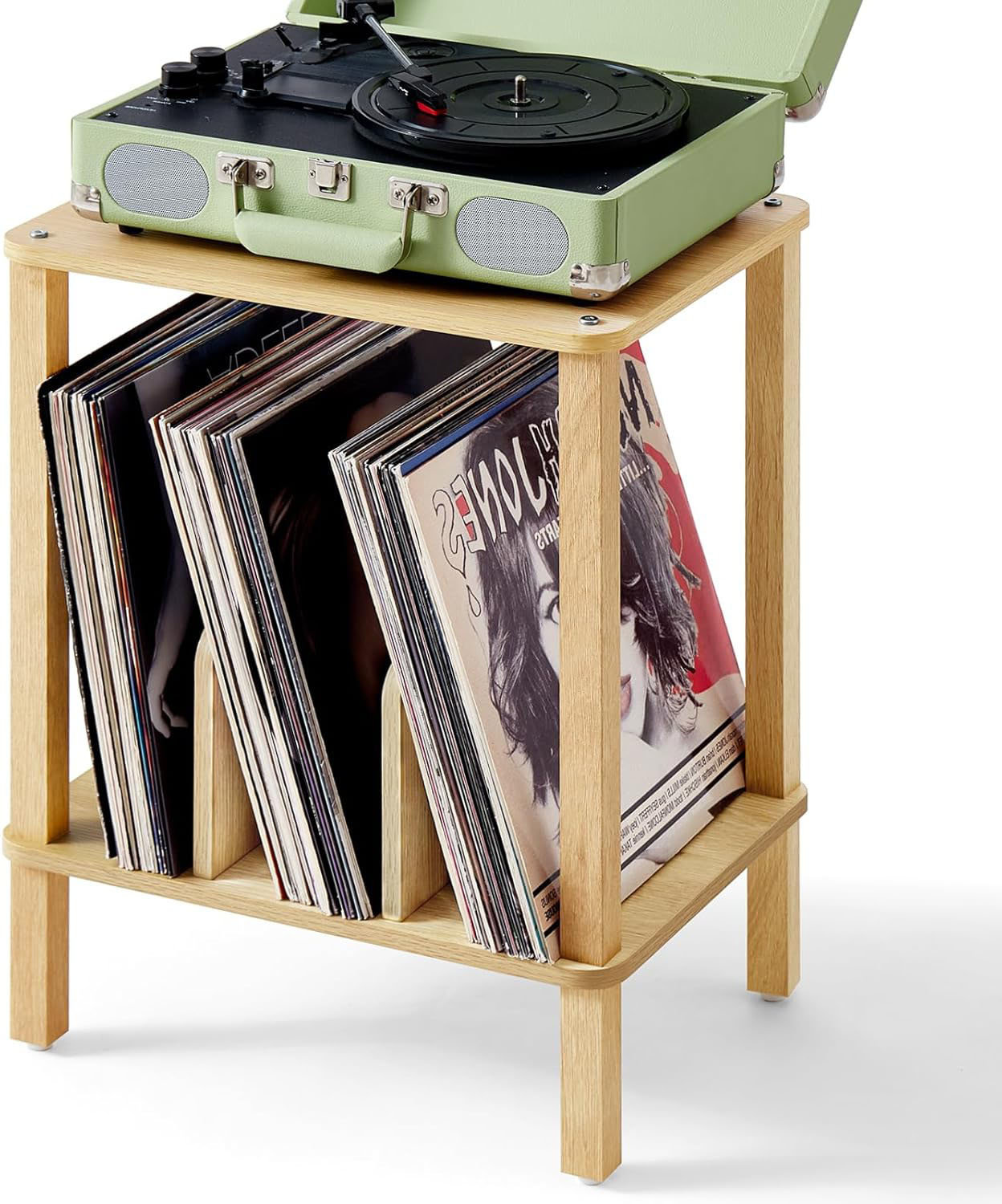 Ebern Designs 2-Tier Bamboo Record Player Stand | Wayfair