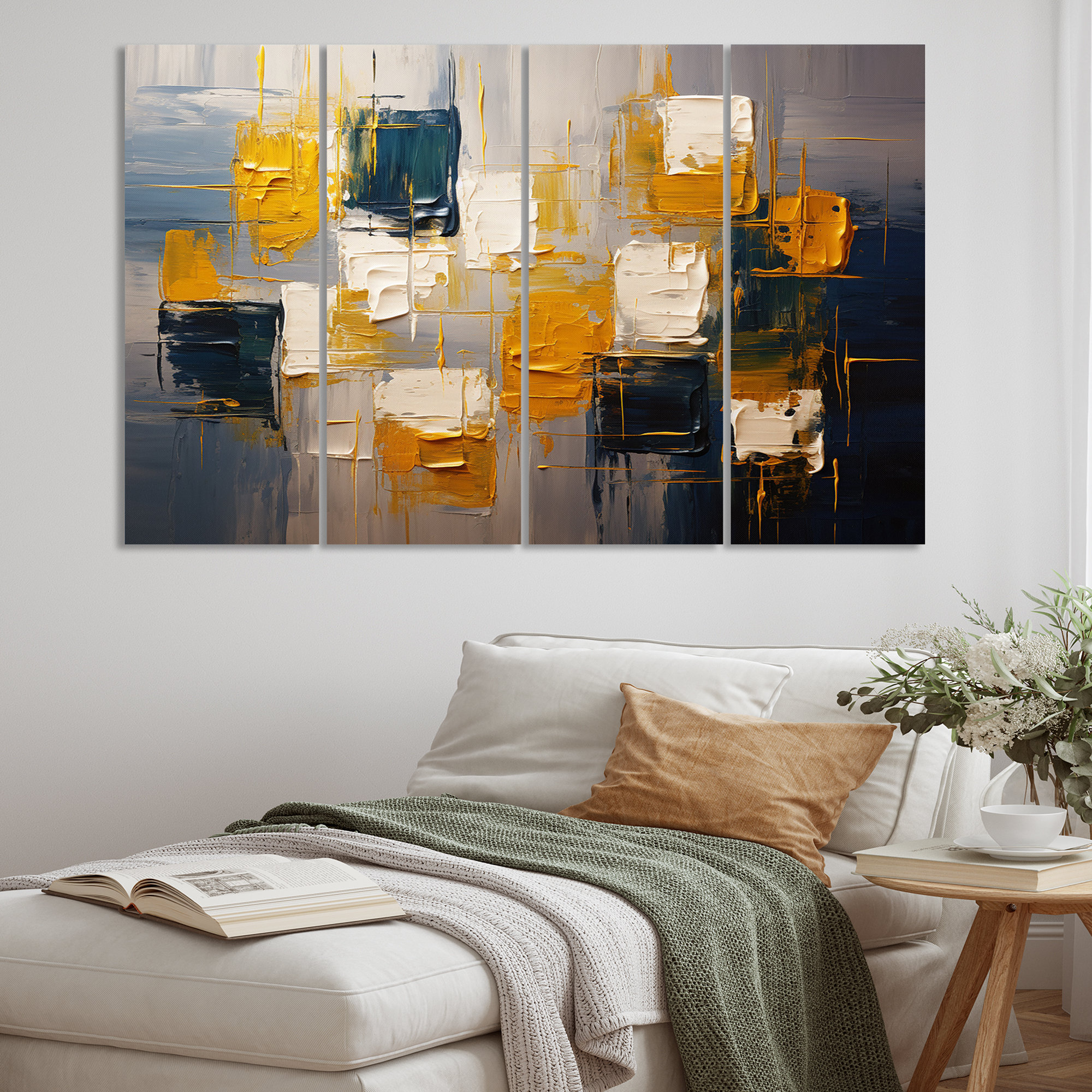 Wrought Studio " Remembering Ukraine Abstract Painting III " 4 - Pieces ...